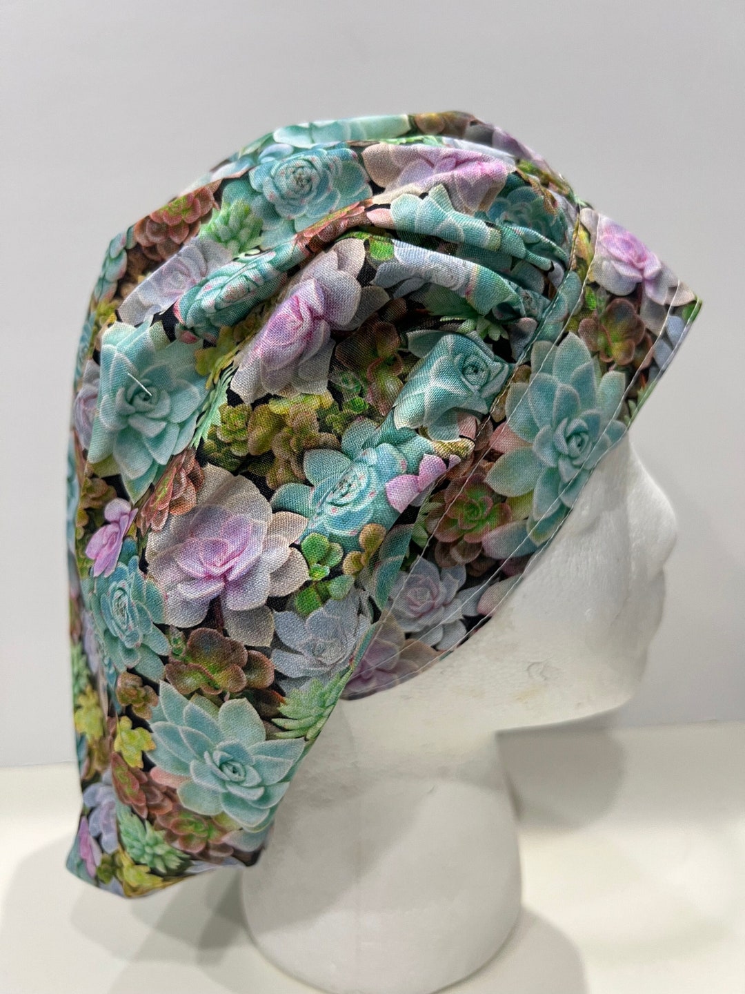 Succulent Scrub Cap, Plants Surgical Cap, Adjustable Scrub Hat for ...