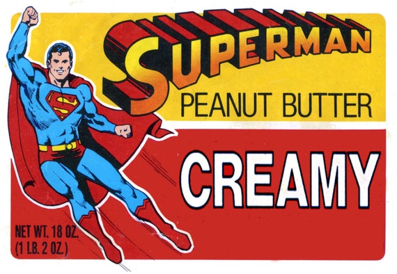 Superman Peanut Butter Lable 2 X 3 Fridge MAGNET - Etsy