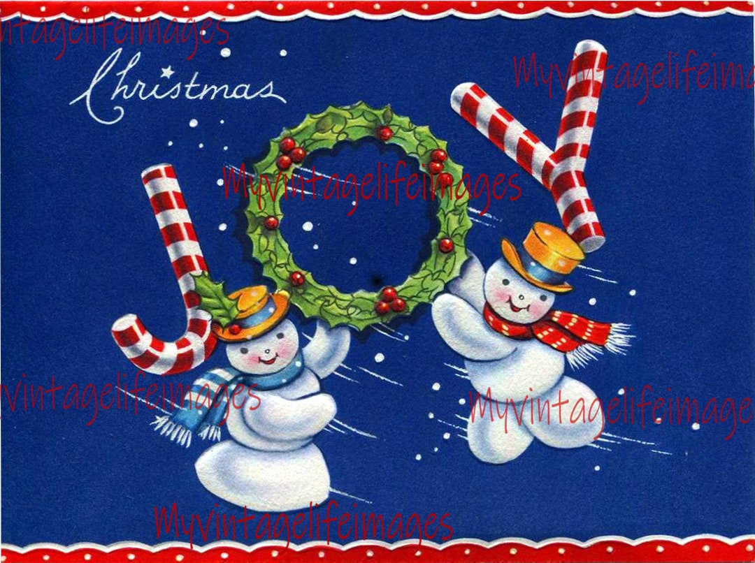 CHRISTMAS JOY Snowman Clipart/digital Print Images - Instant Download 1 ...