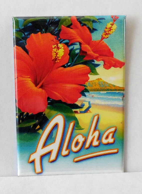 HAWAII ALOHA HIBISCUS 2 X 3 Fridge Magnet Hawaiian | Etsy