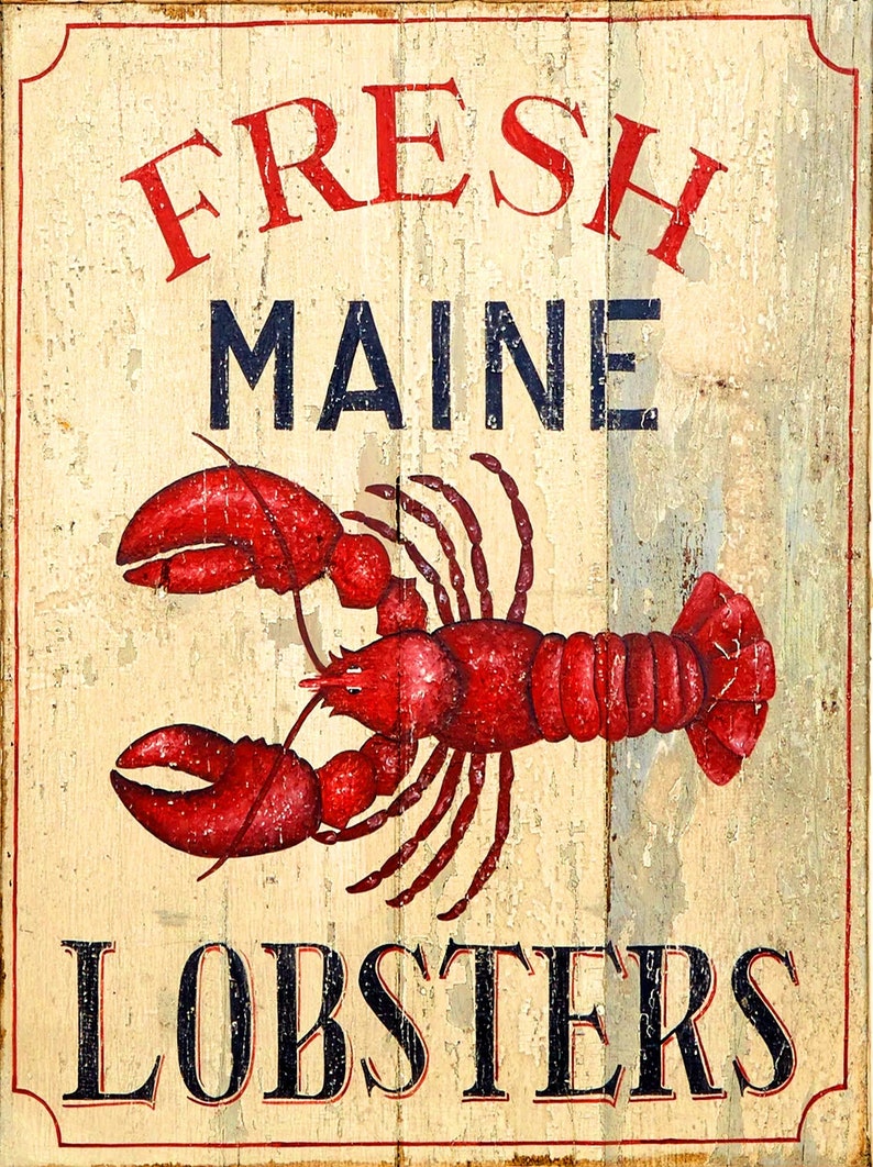 Fresh Maine Lobster Vintage Art Sign Fridge MAGNET 2" X 3" Art Vintage ...
