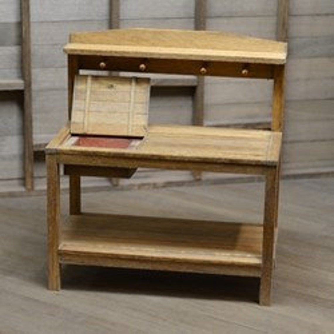 Miniature Potting Bench, Dollhouse Potting Bench, Miniature Dollhouse ...