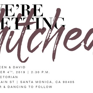 We're Getting Hitched Wedding Invitation - Fun Wedding Invite ...