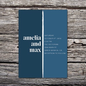 Wedding Invitation Colorblock Wedding Invite Brushstroke Wedding Invite ...