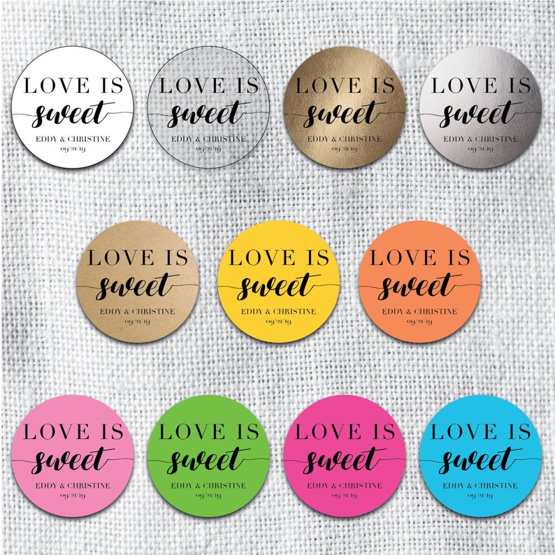 Love is Sweet Favor Stickers Wedding Favor Stickers Bridal - Etsy