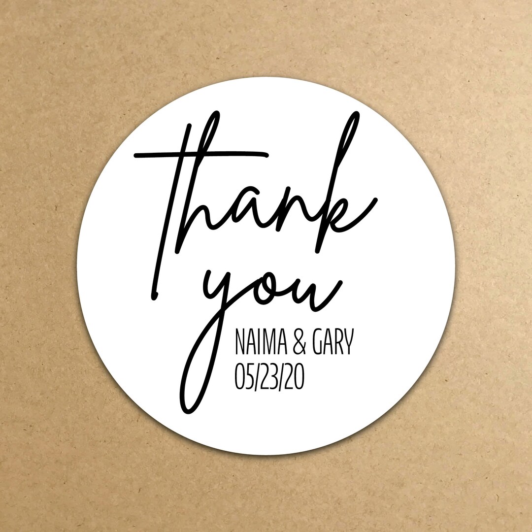 Wedding Thank You Stickers - Wedding Favor Stickers - Bridal Shower ...