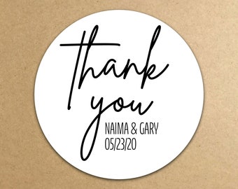 Wedding Stickers Thank You Labels Custom Wedding Favor - Etsy