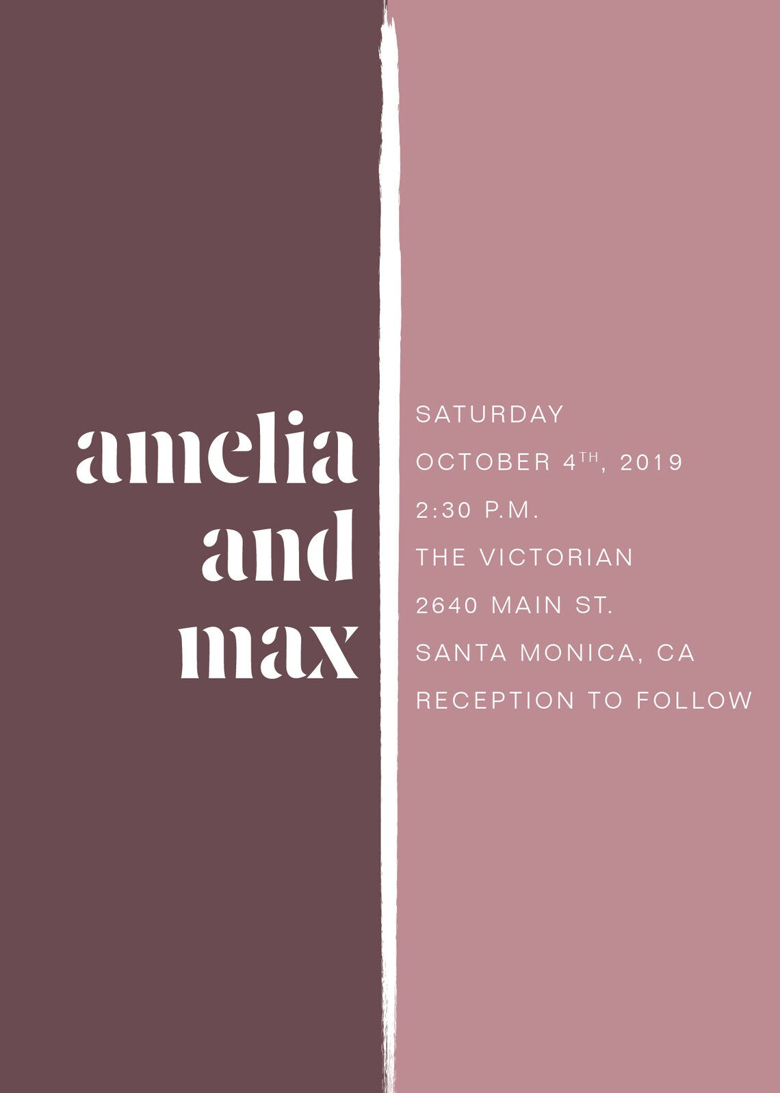 Wedding Invitation Colorblock Wedding Invite Brushstroke | Etsy