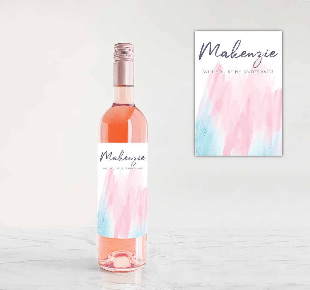 Will You Be My Bridesmaid - Bridesmaid Proposal Wine Label - Customized ...