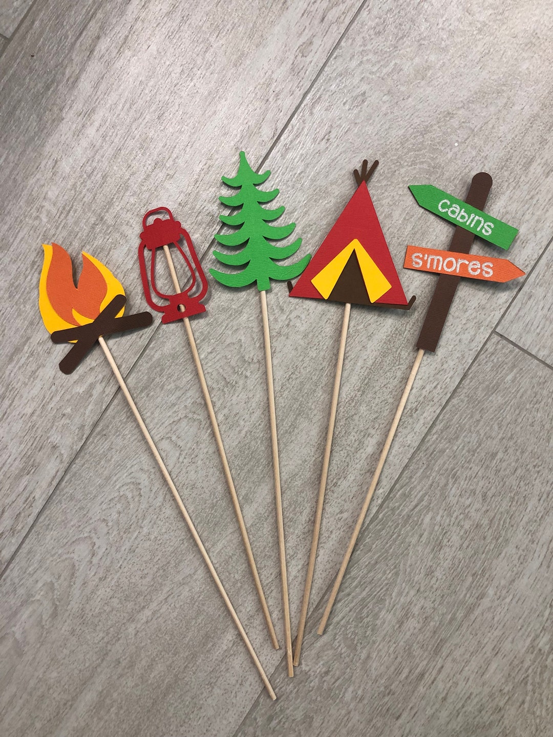 Happy Camper Camp Themed Birthday Party Centerpiece Picks/camping ...