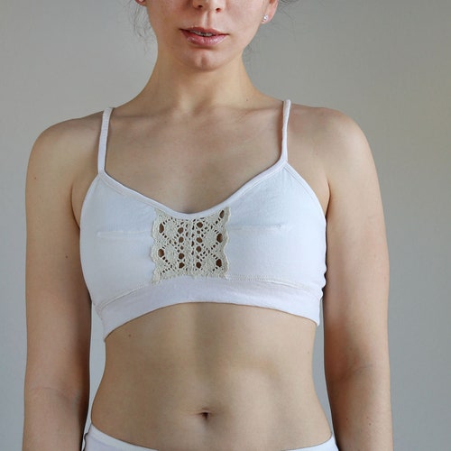 Pure Organic Cotton Bralette 100 Organic Cotton Comfortable Etsy