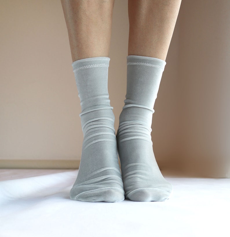 Silver Grey Velvet Socks. Handmade Women's Socks. Homemade | Etsy