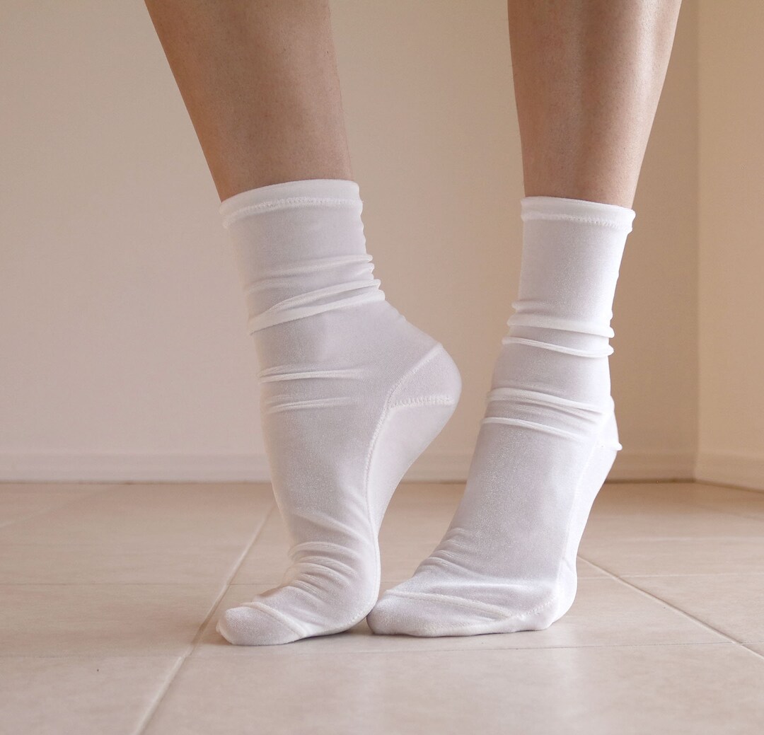 White Ivory Velvet Socks. Handmade Women's Socks - Etsy