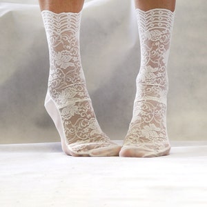 White Lace Socks. Delicate Lace and Mesh. Gift Idea for Her - Etsy