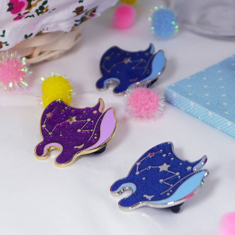 Hard Enamel Pin: Nami the Galaxy Manta Ray - Etsy