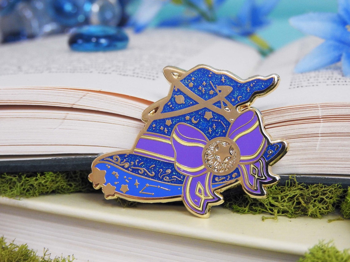 Enamel Pin: Moonlight Starry Magic - Celestial Hat - Magic Hat - RPG ...