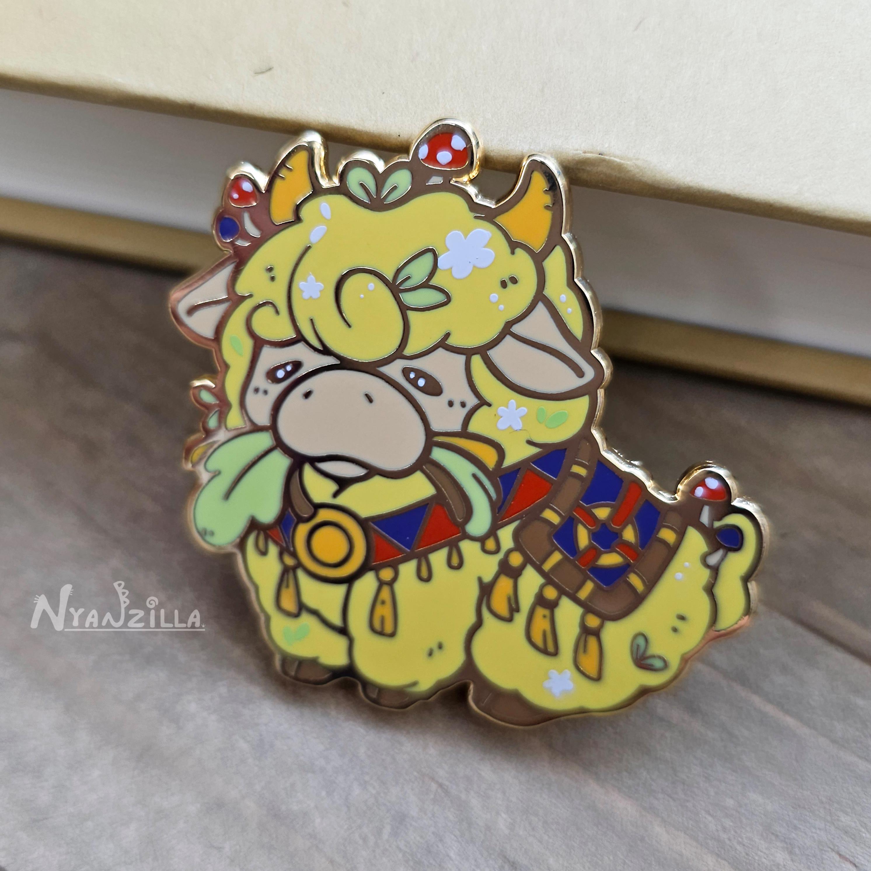 Enamel Pin: Golden Fleece Creature - Magical Ox - RPG - Dnd - Cute ...