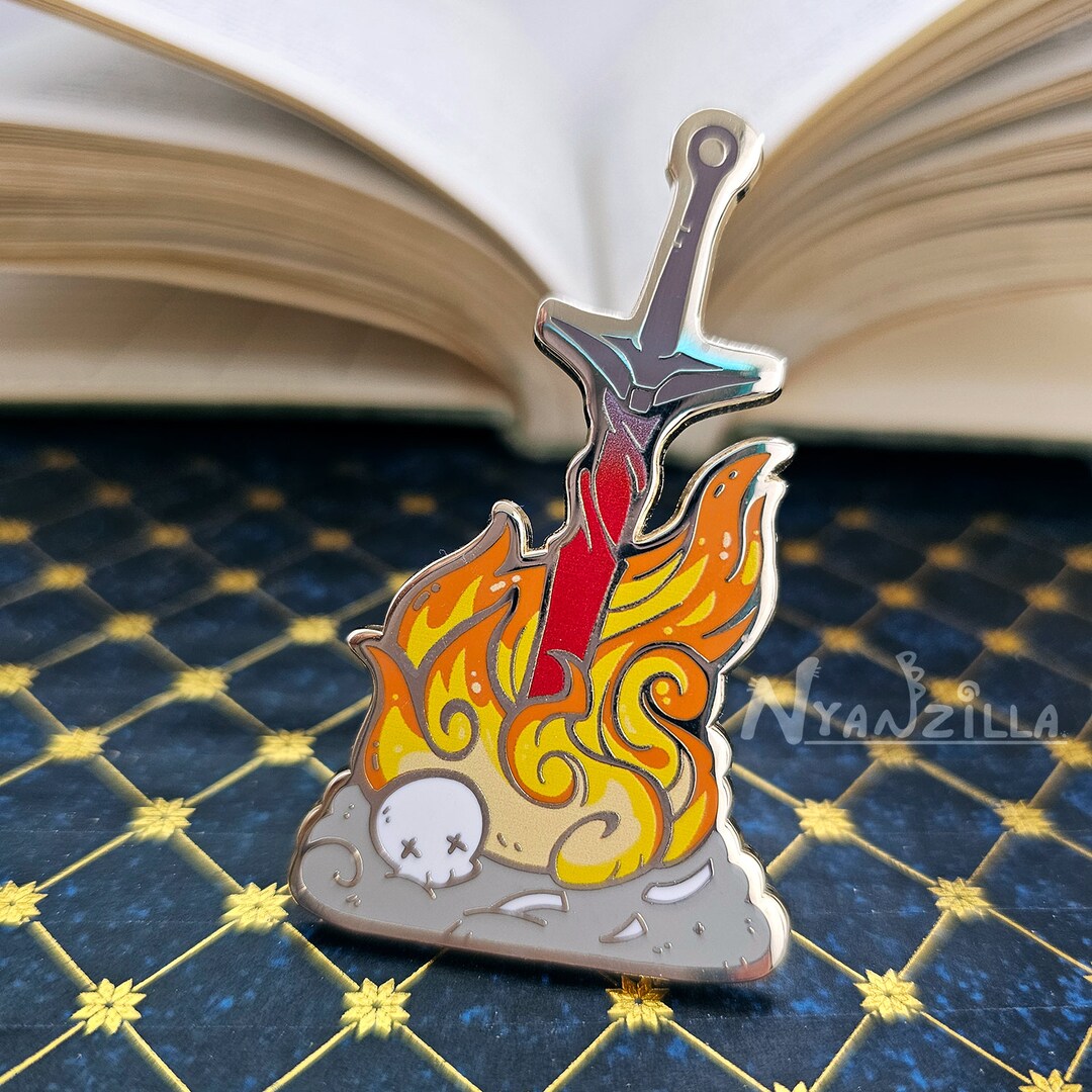 Enamel Pin: Bonfire Lit Don't Go Hollow Fantasy Accessory - Etsy