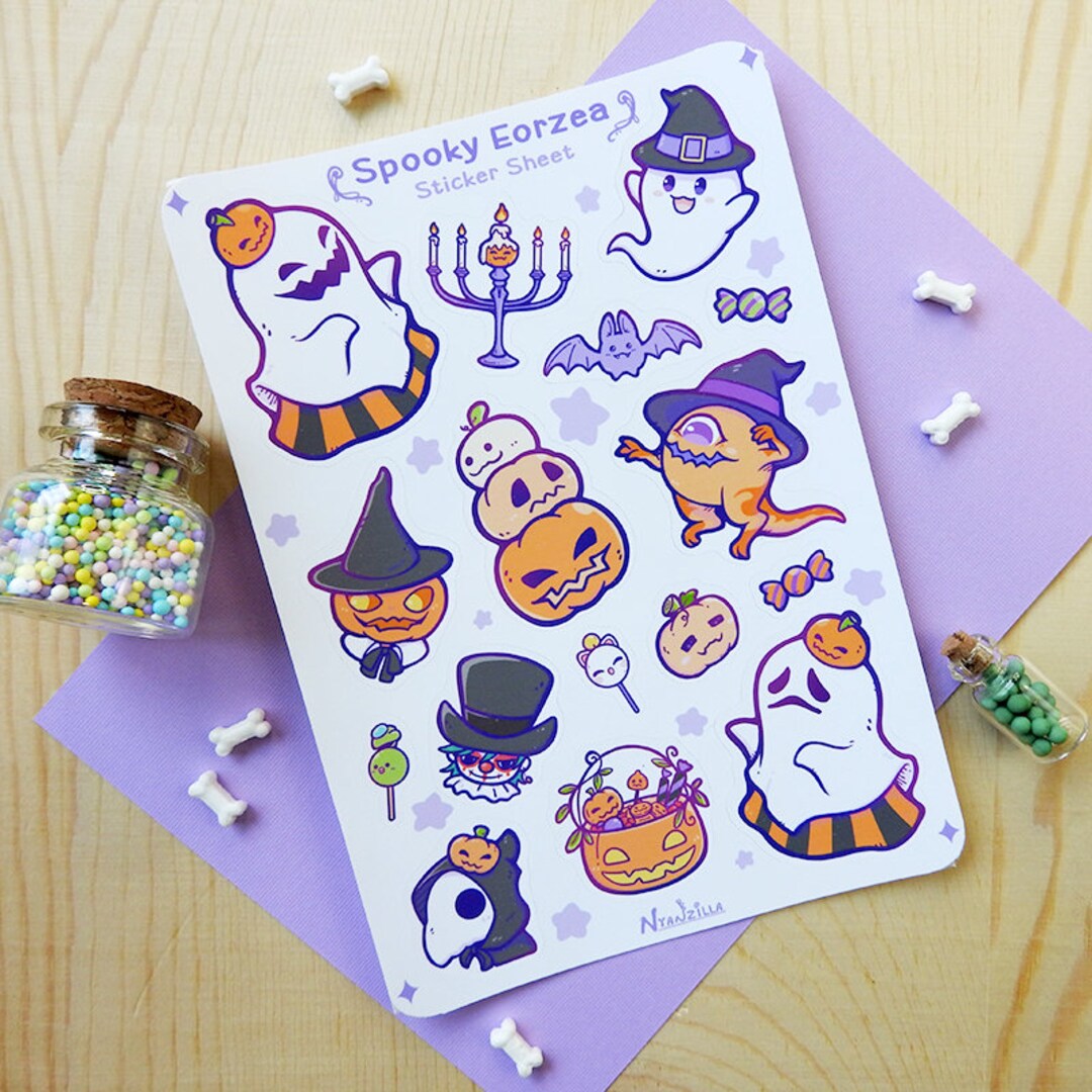 Sticker Sheet: A Day in Eorzea - Spooky Halloween - Planner Stickers - Etsy