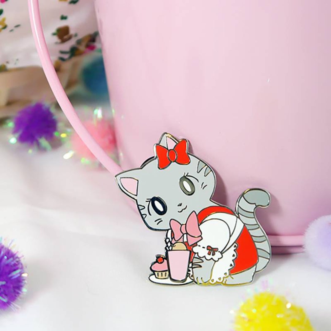 Enamel Pin: Cat Cafe Latte the Waitress - Etsy