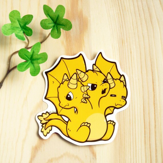 Chibi King Ghidorah Vinyl Matte Sticker Stickers, Labels & Tags ...
