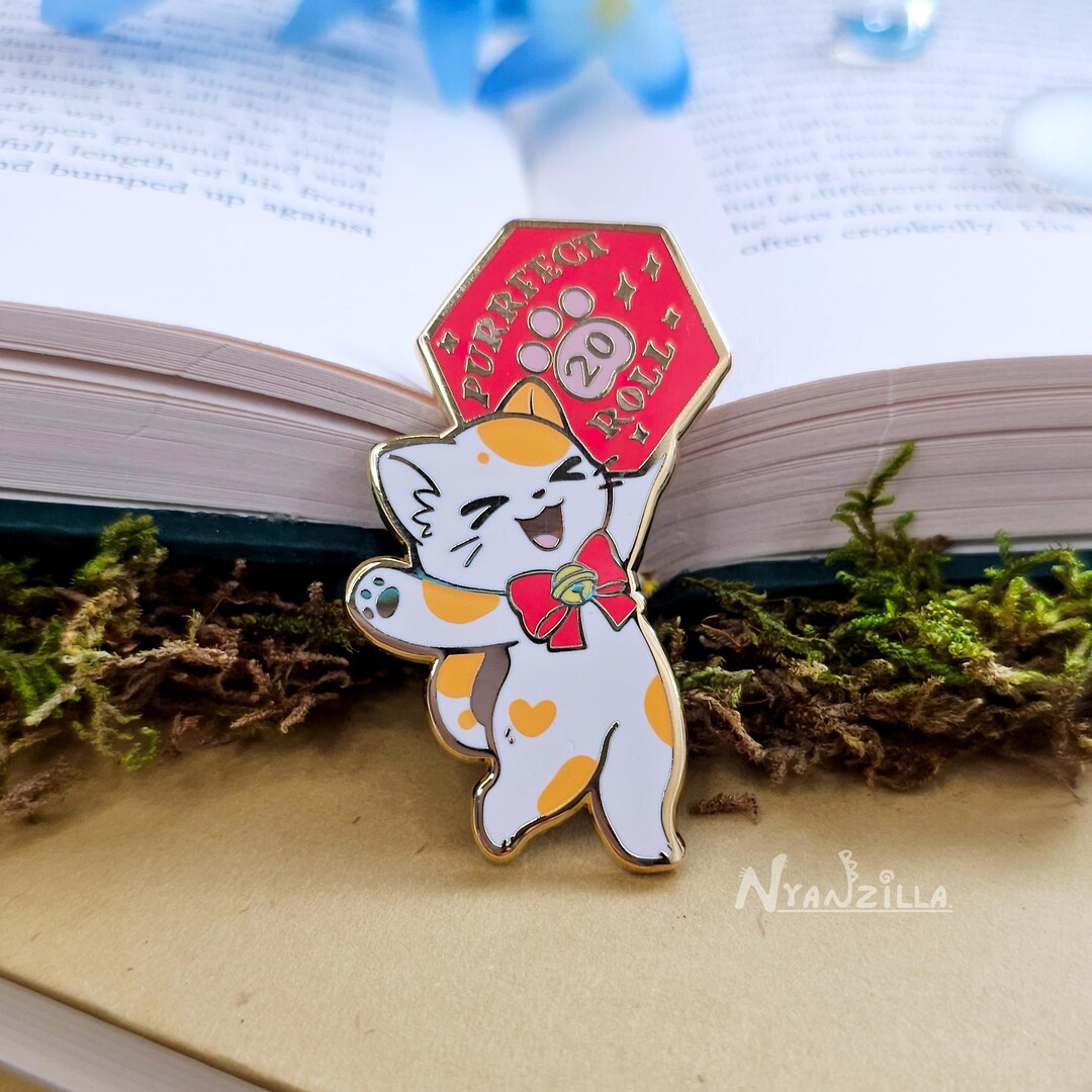 Enamel Pin: Purrrfect Roll - Critical - Cat - RPG - Dnd - Cute ...