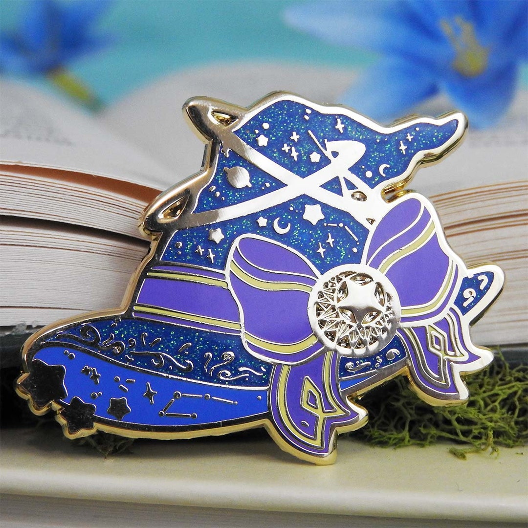 Enamel Pin: Moonlight Starry Magic - Celestial Hat - Magic Hat - RPG ...
