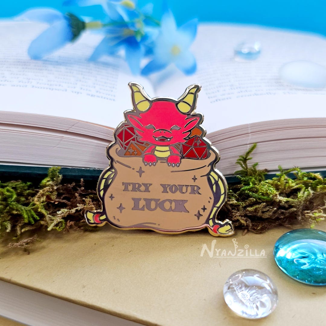 Enamel Pin: Try Your Luck - Dragon Dice Bag - RPG - Dnd - Cute ...
