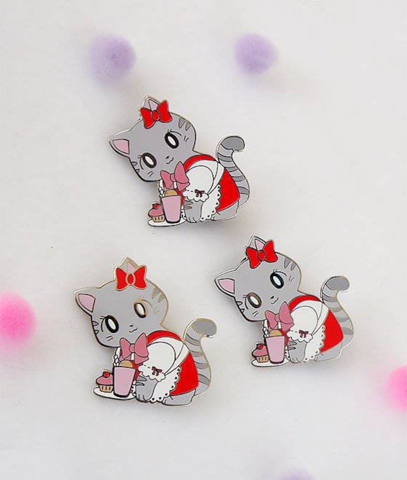 Enamel Pin: Cat Cafe Latte the Waitress | Etsy
