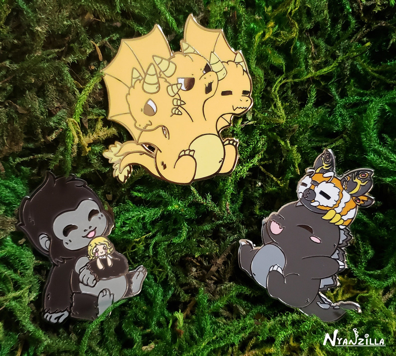 Enamel Pin: Kaiju Friendship Chibi Kaiju Cute Accessory - Etsy