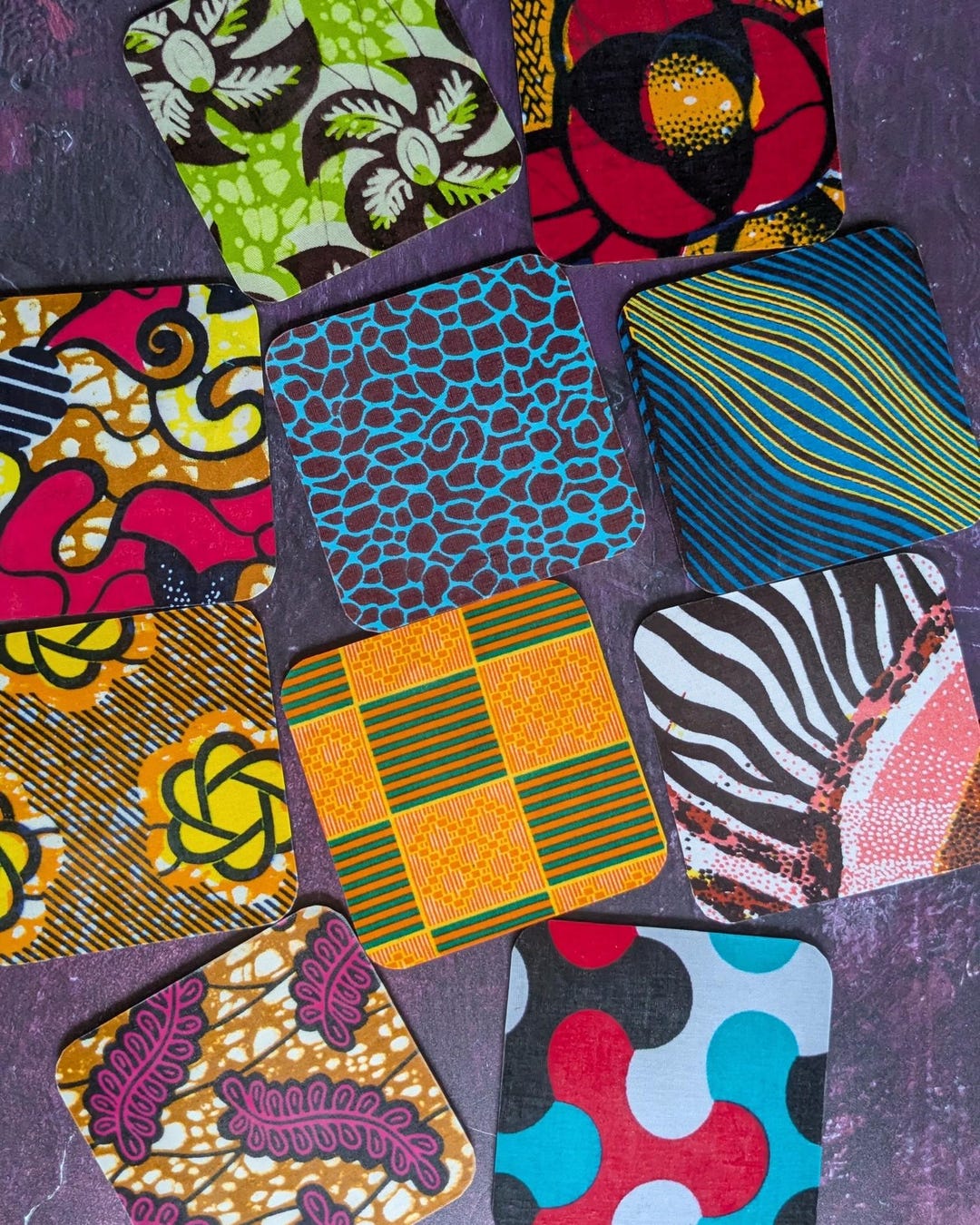 African Print Coaster Set: Colorful Wedding Table Decor (set of 10 ...