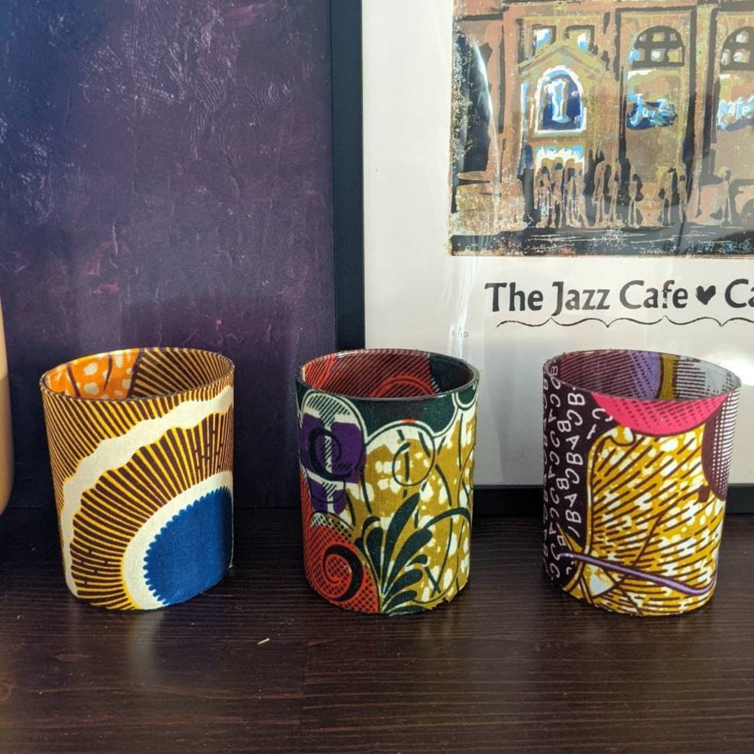 African Print Candle Holders: Set of 3 Tealight Votives - Etsy