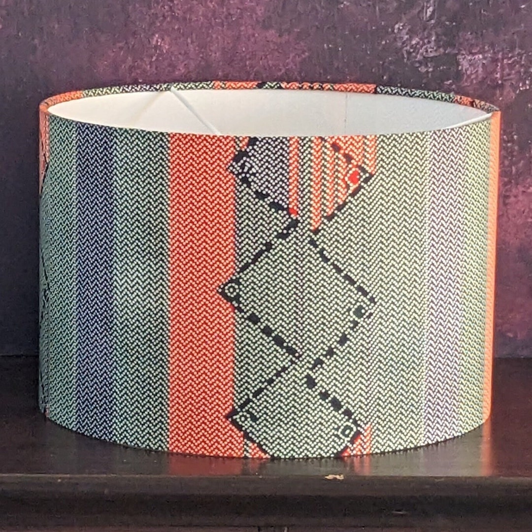 Pastel Stripe African Print Lampshade, Pastel Red Green Blue Tribal ...