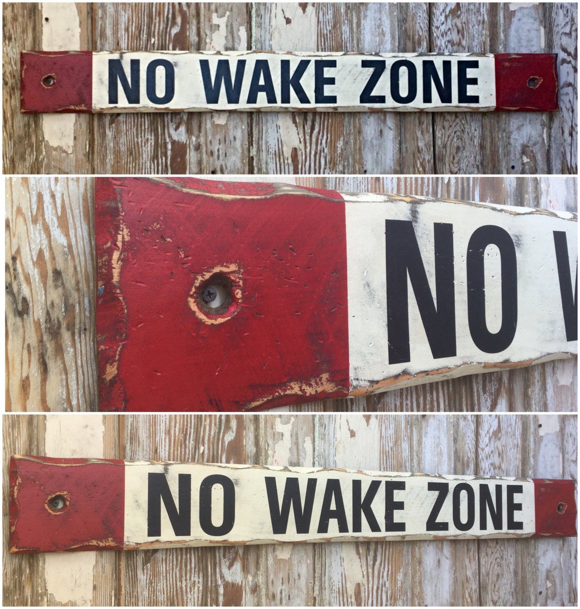 No Wake Zone. Distressed Rustic Wood Sign 5.5x48. Perfect for | Etsy