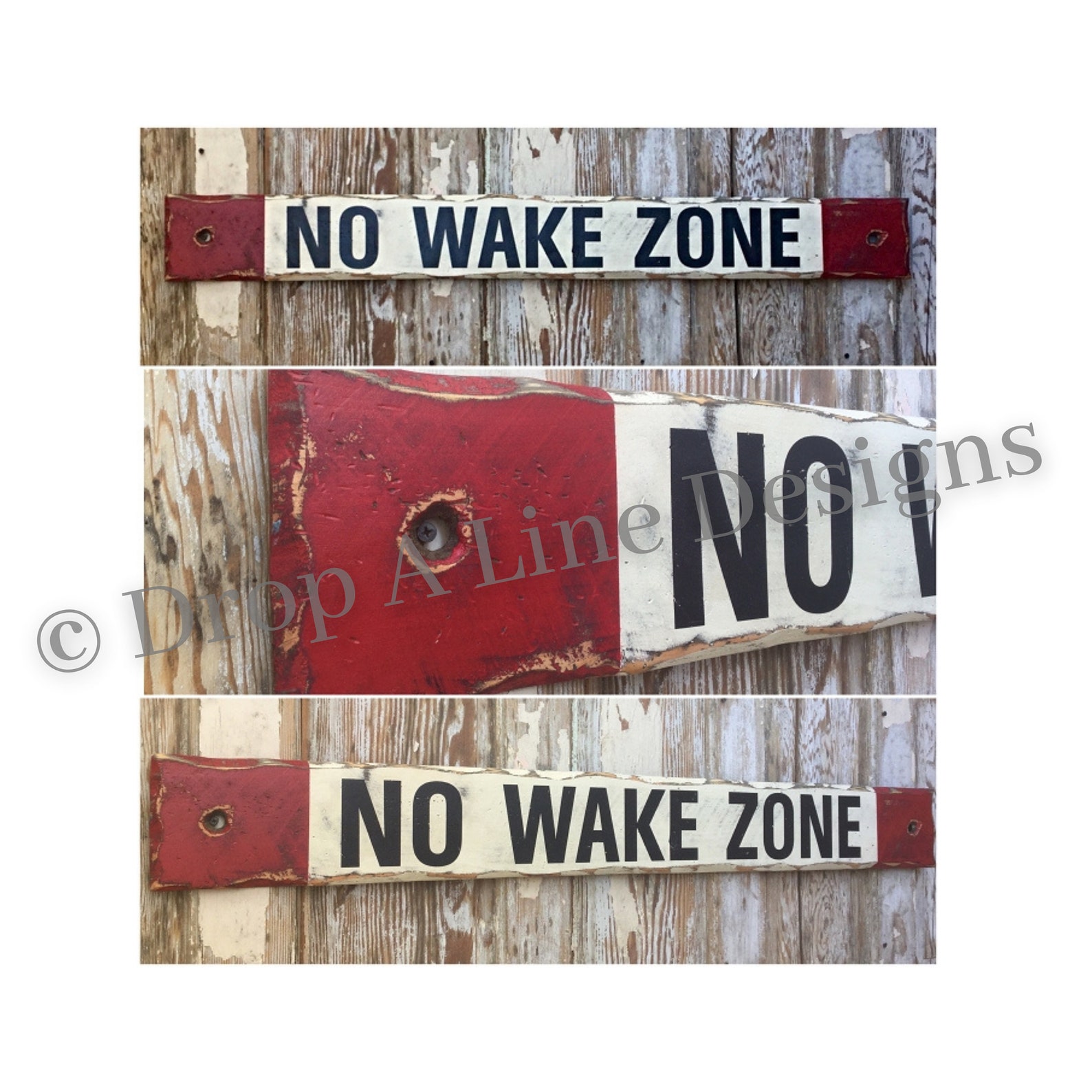 No Wake Zone. Distressed Rustic Wood Sign 5.5x48. Perfect for | Etsy
