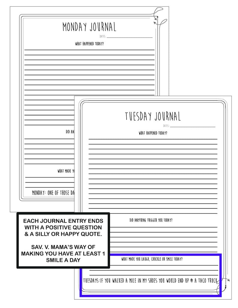 Write in Month Depression Journal Entry + Quote Coloring Pages- Instant ...