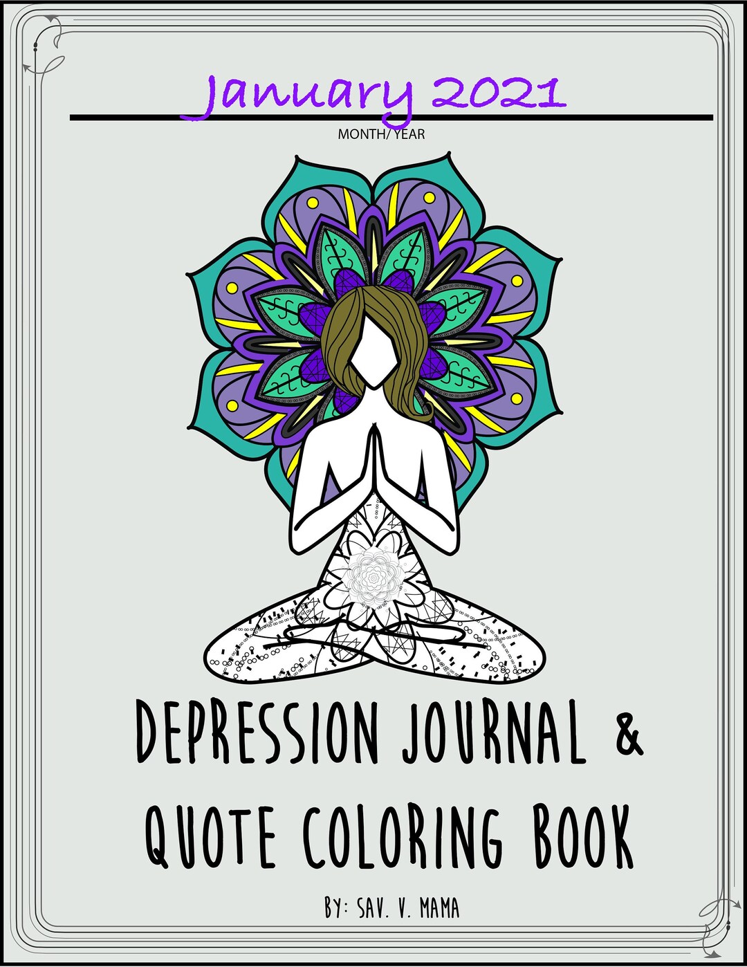 Write in Month Depression Journal Entry + Quote Coloring Pages- Instant ...