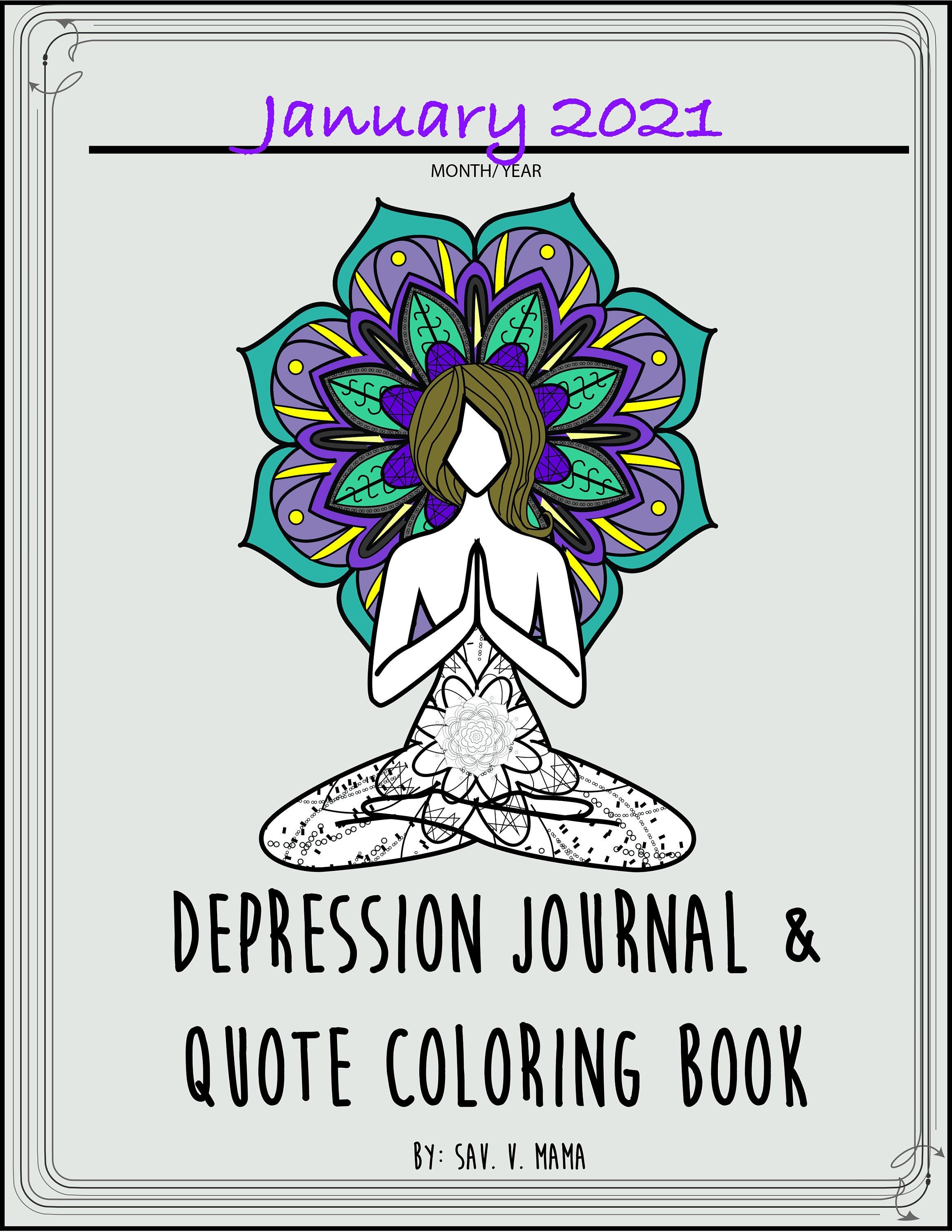 Write in Month Depression Journal Entry + Quote Coloring Pages- Instant ...