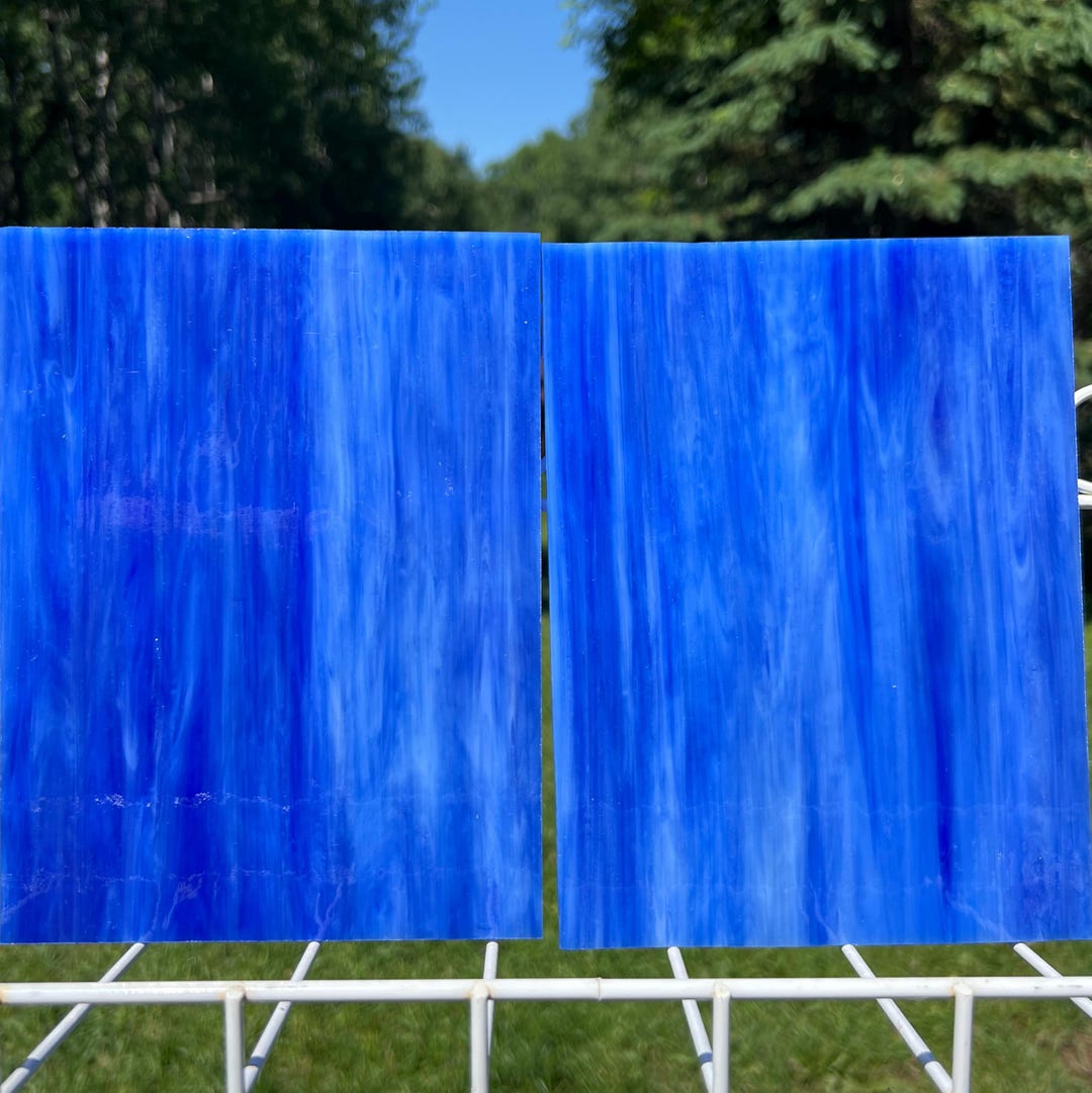 Blueberry - Blue Opal Wispy Stained Glass – Wissmach - 2 Sheets - Etsy