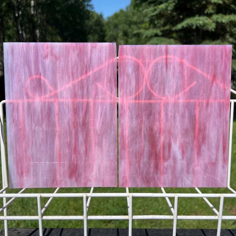 Pink Tinted Glass Art - Etsy
