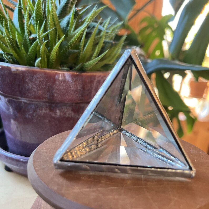 Project Kit: 5 3D Triangle Pyramid Cube 4 5 Inch Clear Glass Triangle ...
