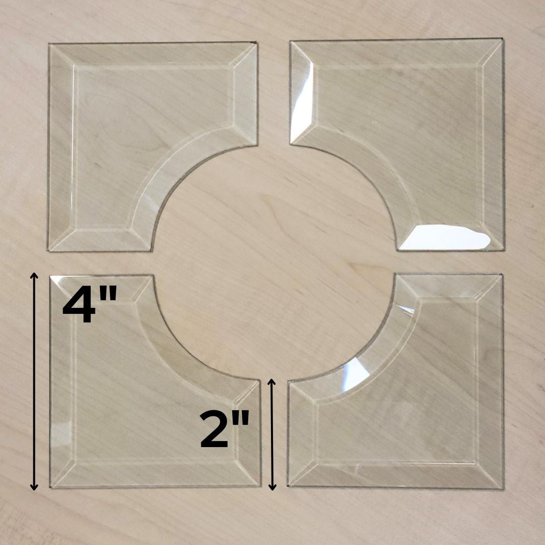 4" X 4" Curved Corner Bevel Set | 4 Pack - Etsy