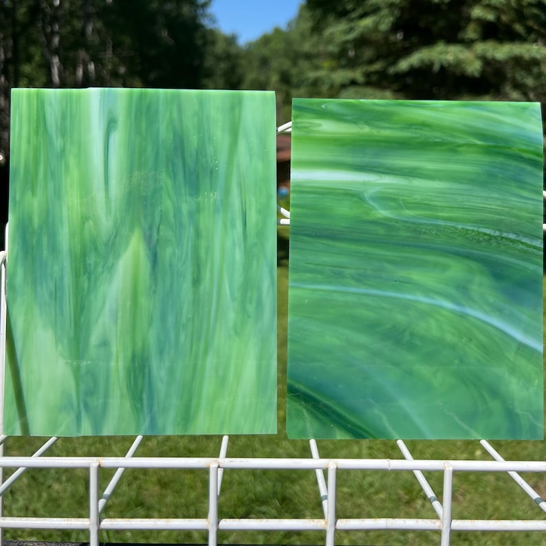 Fern Dark Green Opal Wispy Wissmach Stained Glass - 2 Sheet Packs | 2 ...