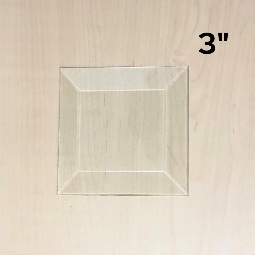 3" Clear Bevel Square (3 Inch) | 10 or 30 Packs - Etsy