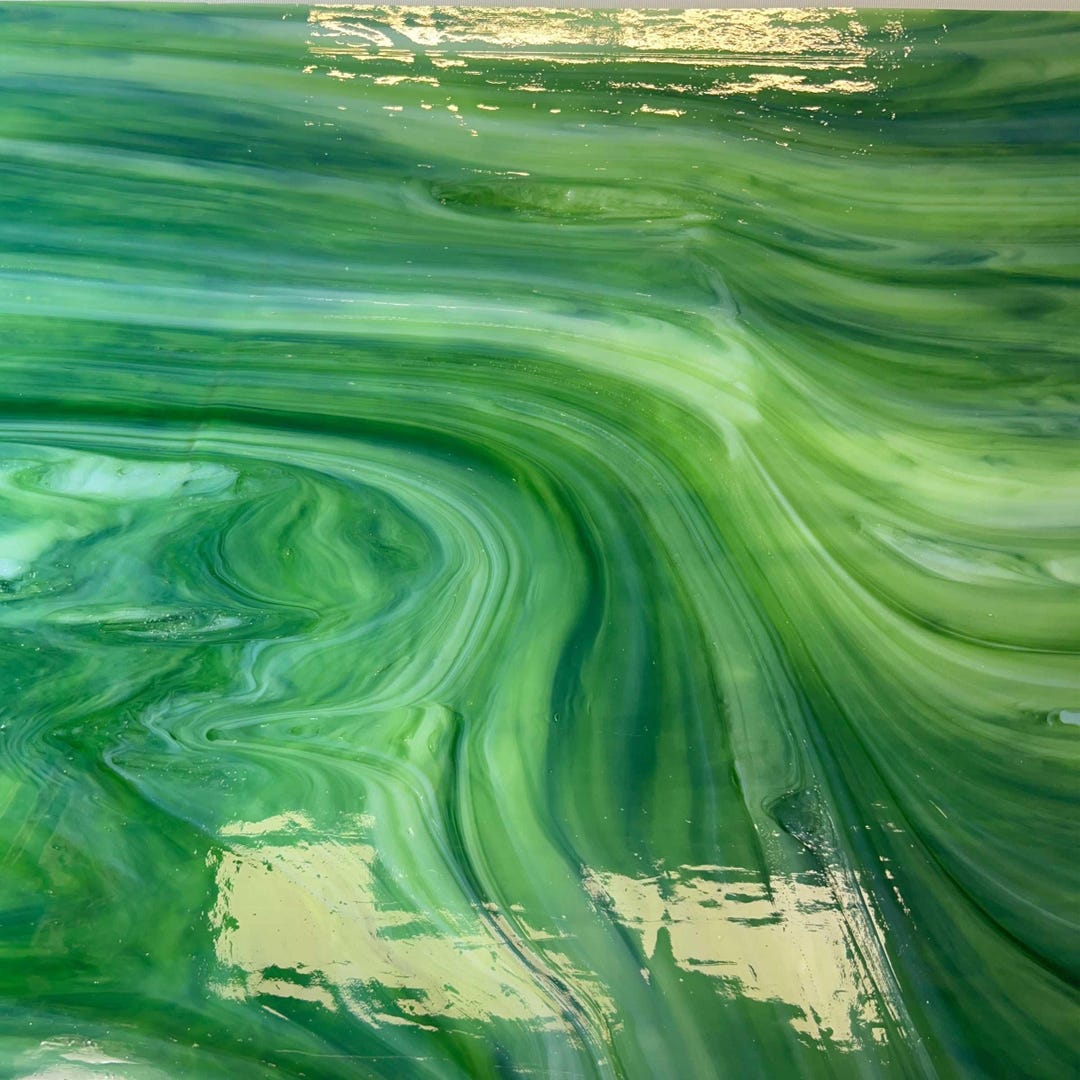 Fern - Dark Green Opal Wispy Stained Glass – Wissmach - 2 Sheets - Etsy