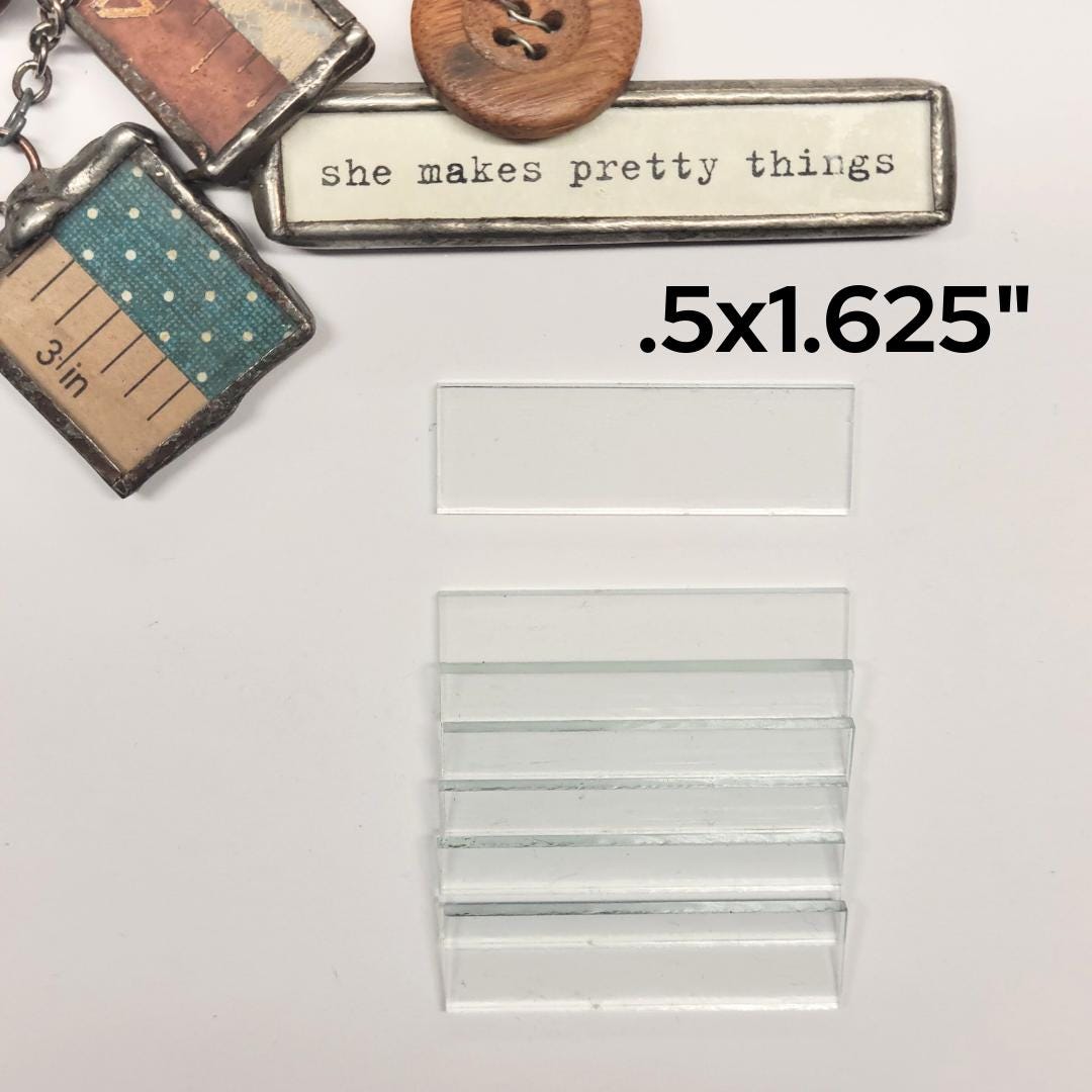 1/2" X 1-5/8" Rectangles Clear Flat Glass (.5 X 1.625 Inch) | 10/30/100 ...