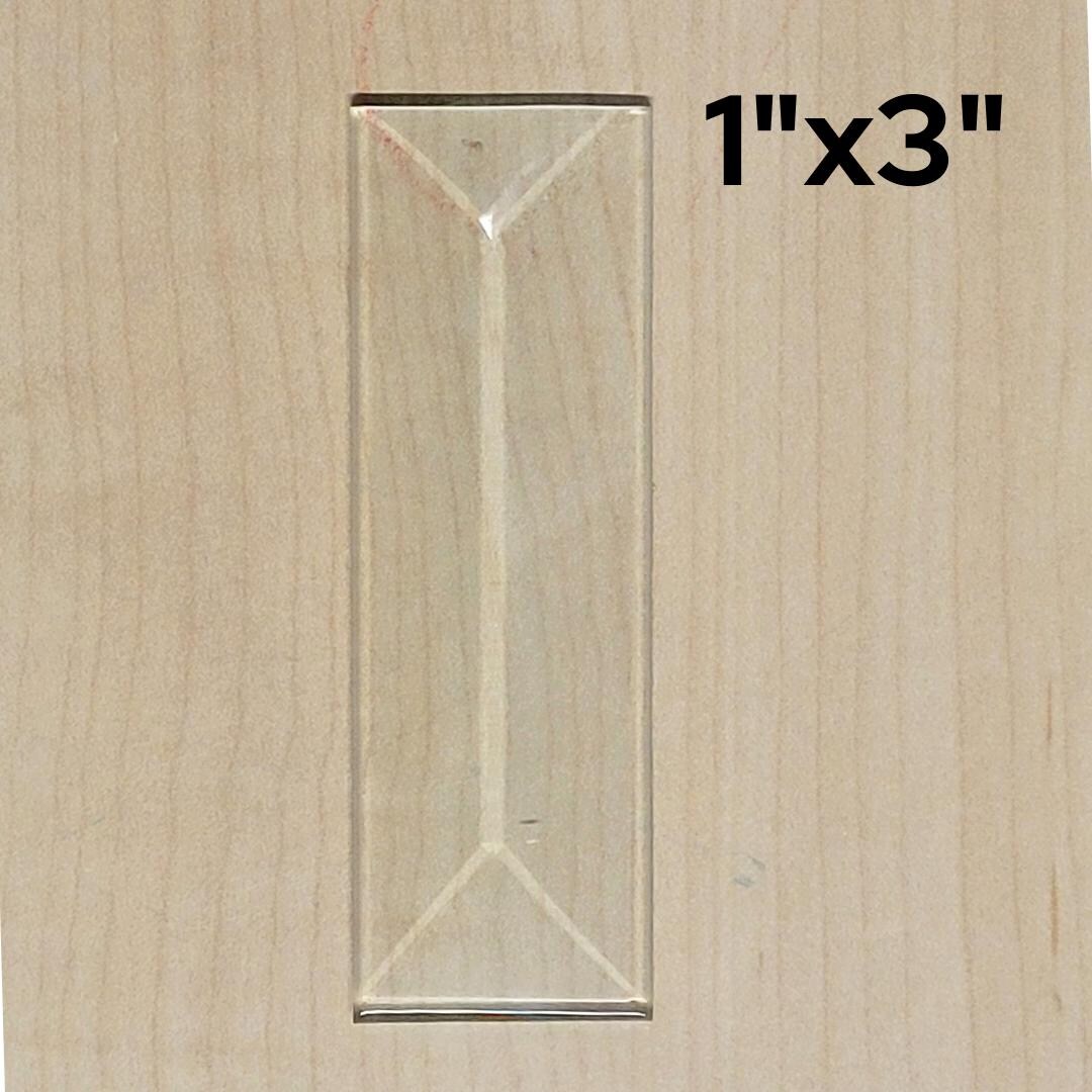 1"x3" Clear Bevel Rectangle (1 Inch X 3 Inch) | 10 or 30 Pack - Etsy