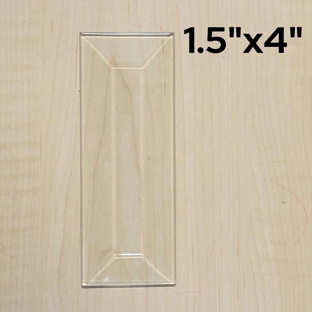 1 1/2"x4" Clear Bevel Rectangle (1-1/2 Inch X 4 Inch) | 10 or 30 Pack ...