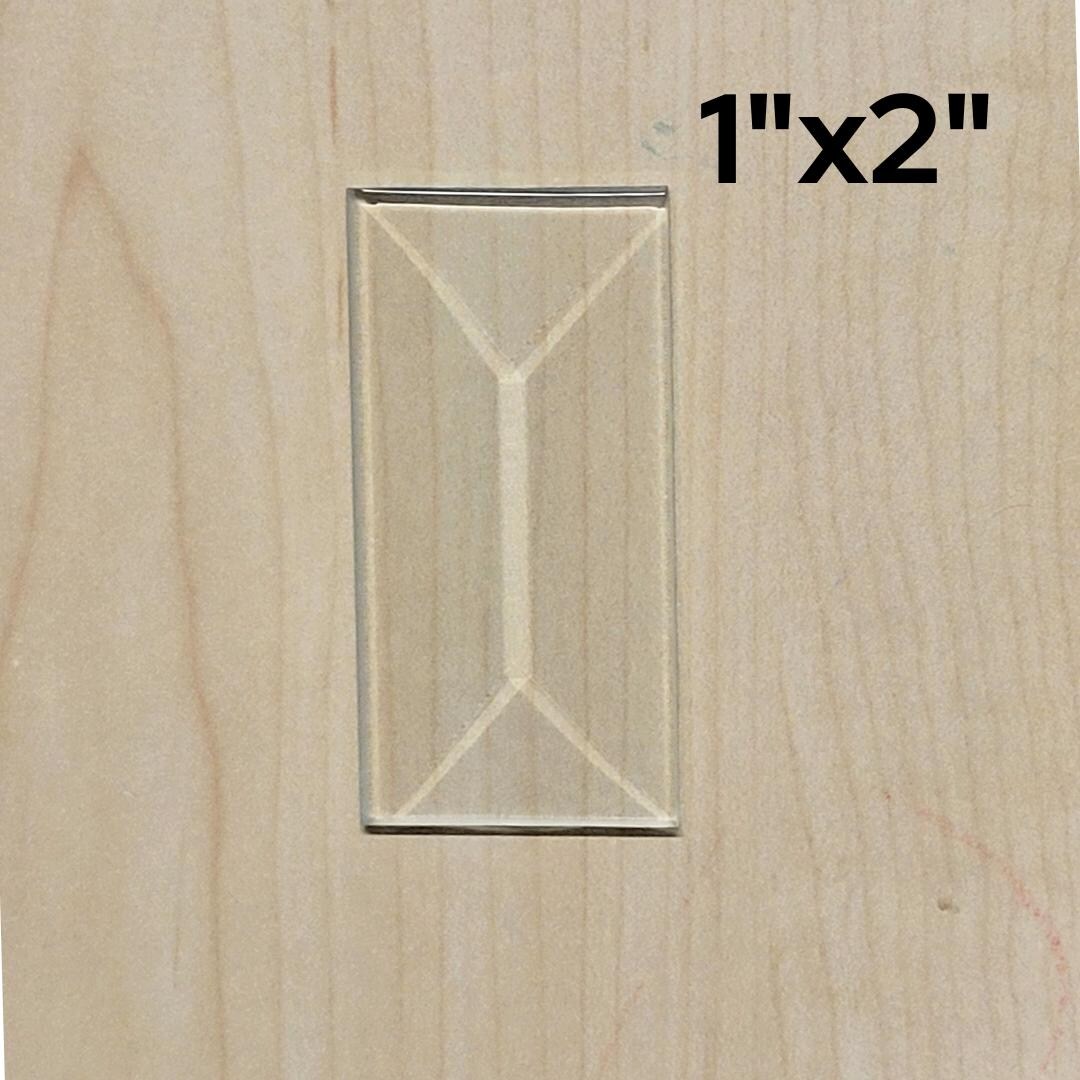1 X 2 Clear Glass Bevel Rectangle 1 Inch X 2 Inch - Etsy
