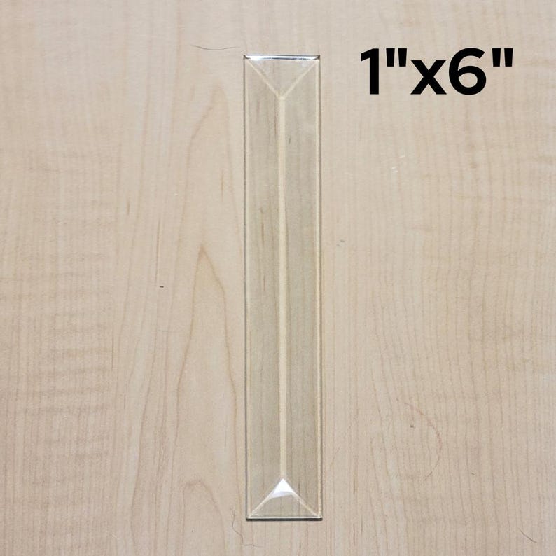 Clear Bevel Glass Rectangle (1"x6") | 10 or 30 Pack - Etsy